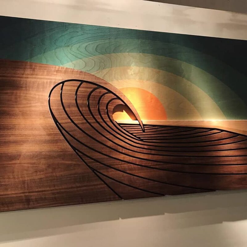 Wood Wave Carvings by Shaun Thomas | Wooden Wave Wall Art